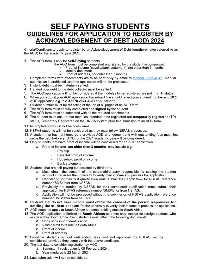 GUIDELINES TO APPLY TO REGISTER BY AOD 2024 1st SEMESTER AND YEAR ...