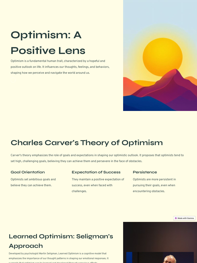 Optimism A Positive Lens | PDF | Optimism | Applied Psychology