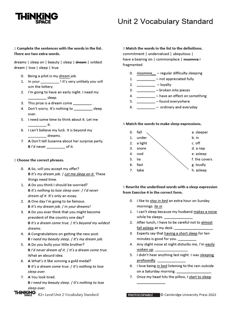 Vocab 2 | PDF | Sleep