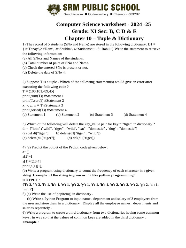 Chap 10 - Worksheet | PDF | Programming Paradigms | Computer Programming