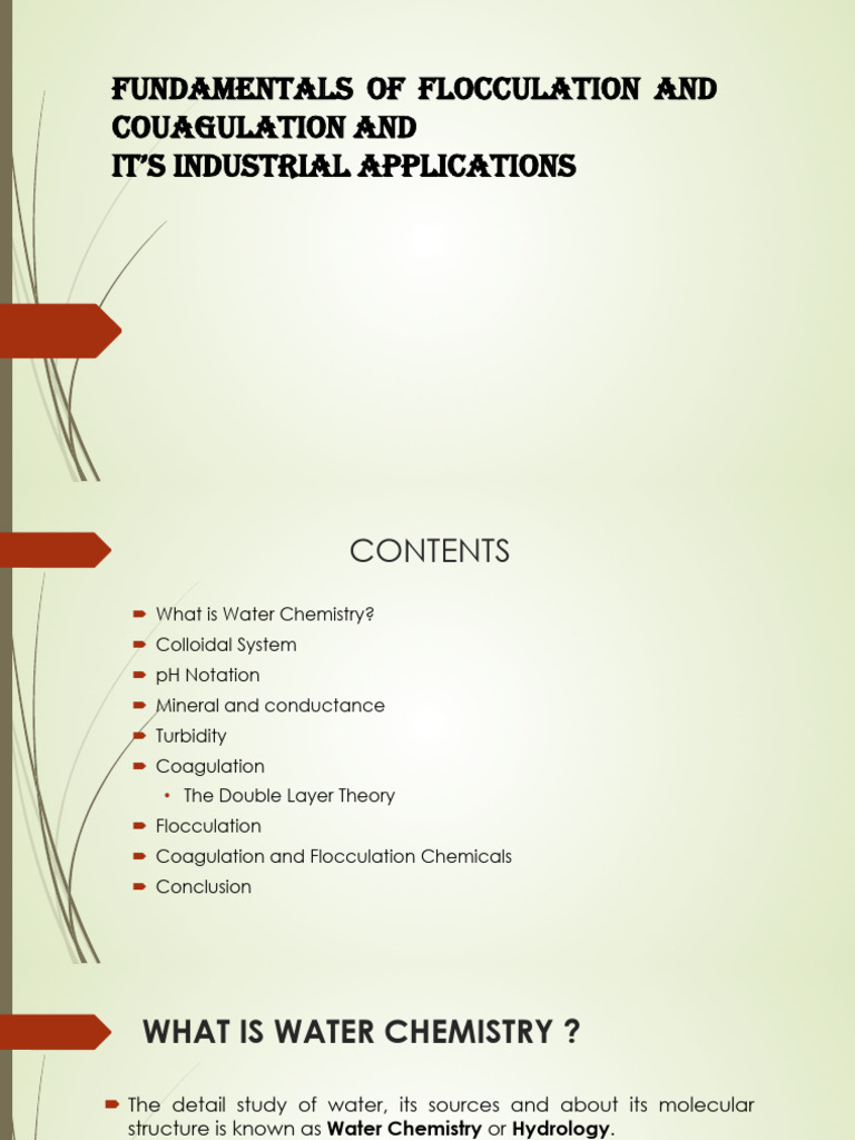 Coagulation and Flocculation Basics | PDF | Colloid | Chemical Substances