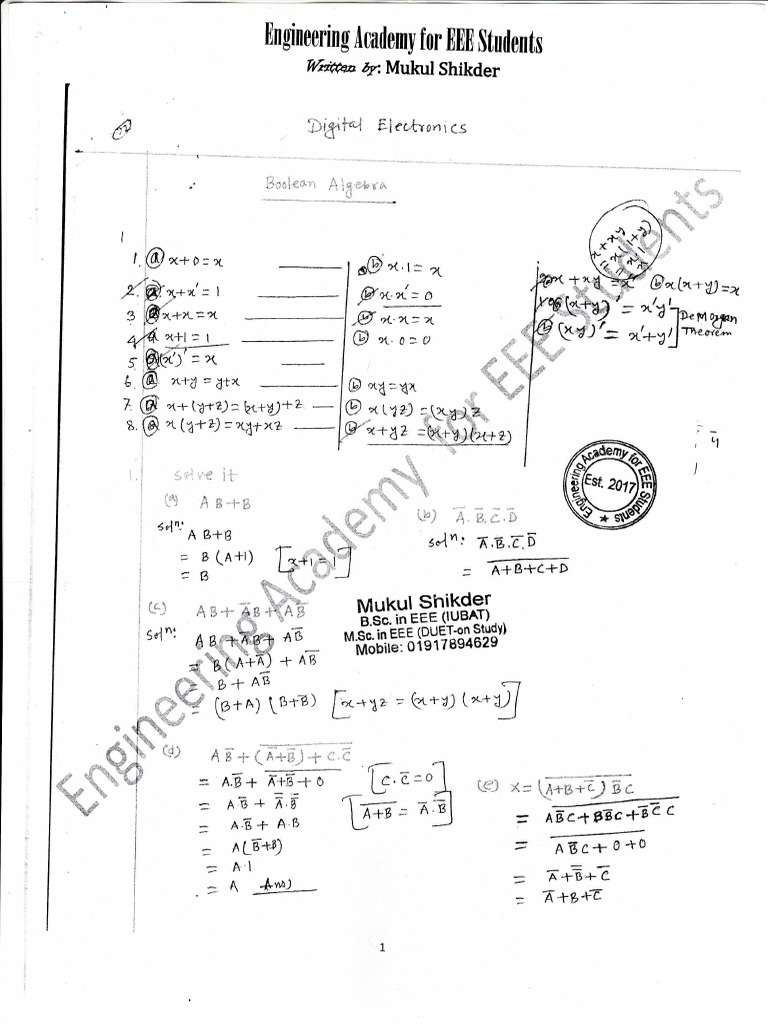 27 Boolean Algebra & Digital Logic Gate | PDF