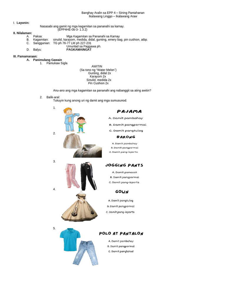 Banghay Aralin Sa EPP 4 | PDF