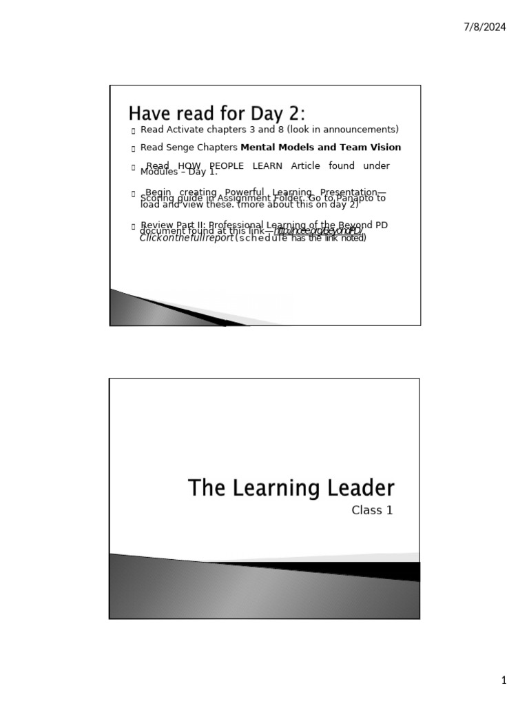 Learning Leader Day 1 PPT Handout | PDF | Learning | Emotional Intelligence