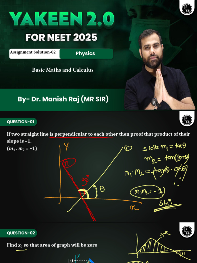 Basic Maths and Calculus - Assignment 02 Solution Notes - Yakeen NEET 2 ... Basic Maths and Calculus - Assignment 02 Solution Notes - Yakeen NEET 2 ...