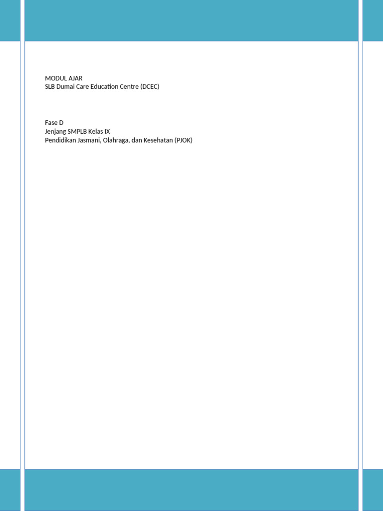 Cover Modul Ajar PJOK Kelas IX | PDF