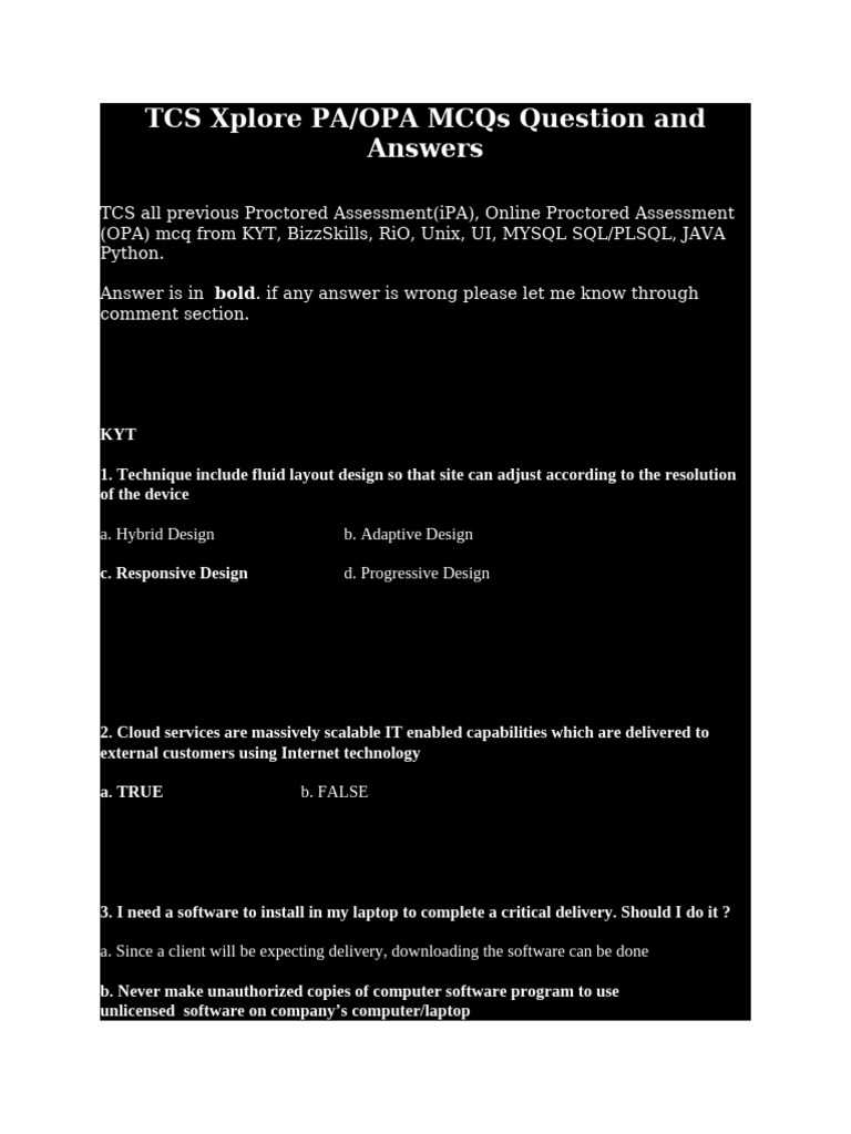 TCS Xplore PA | PDF | Html Element | Computing TCS Xplore PA | PDF | Html Element | Computing