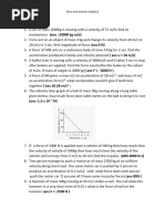 ICSE 9th Physics Laws of Motion Numericals | PDF