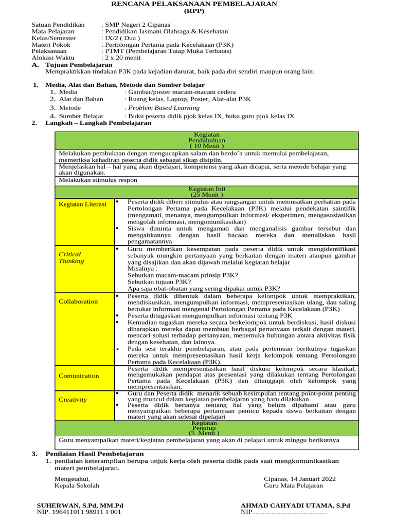 Pertolongan Pertama Pada Kecelakaan (P3K) | PDF