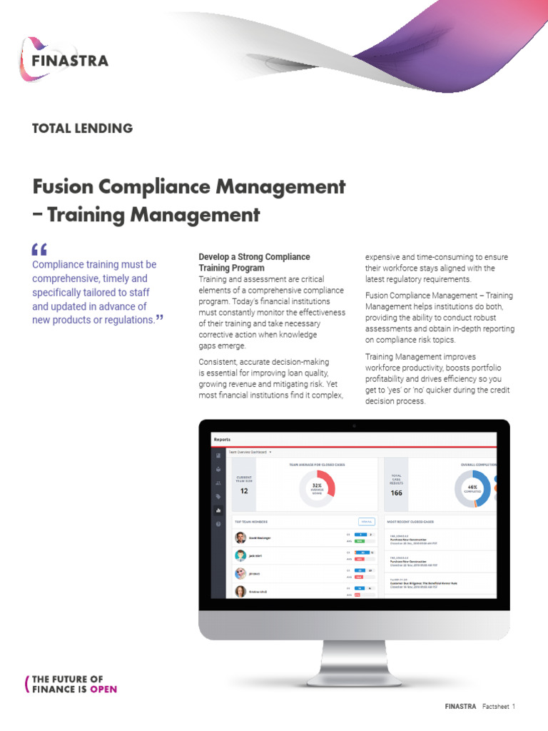 Brochure Fusion Compliance Management Training Management | PDF | Regulatory Compliance ...
