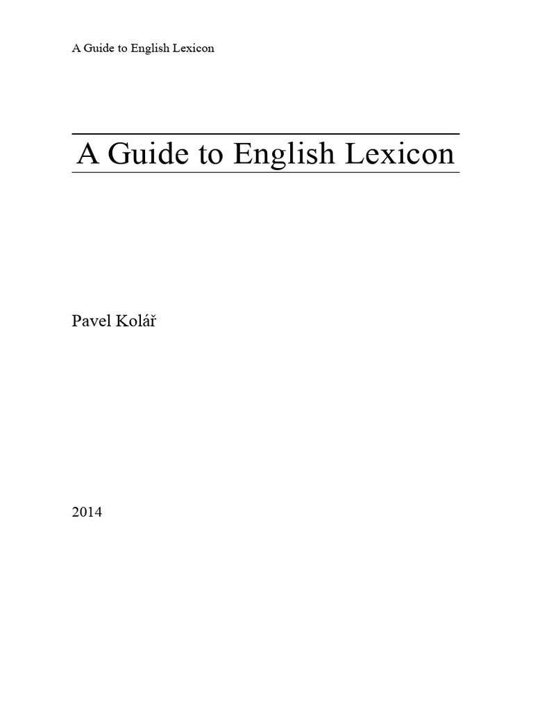 Lexikologie 2021 | PDF | Dictionary | Lexicology