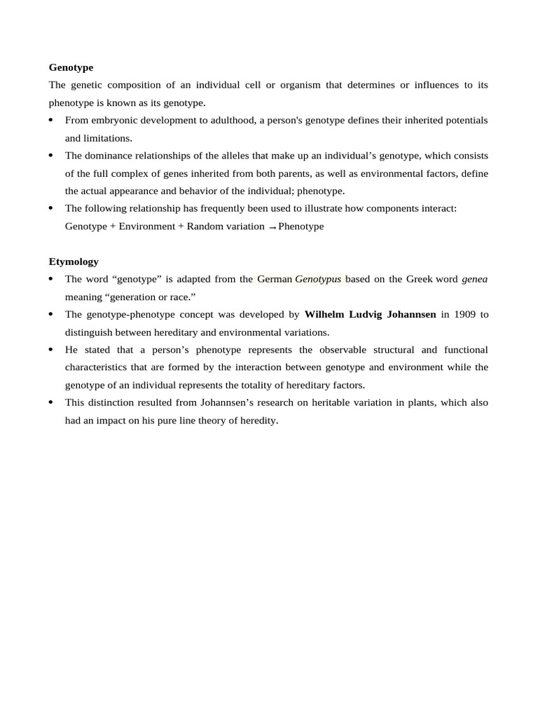 Genotype | PDF | Genotype | Dominance (Genetics)