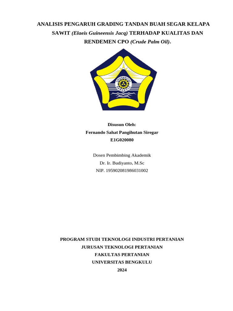 Analisis Pengaruh Grading Tandan Buah Segar Kelapa Sawit | PDF