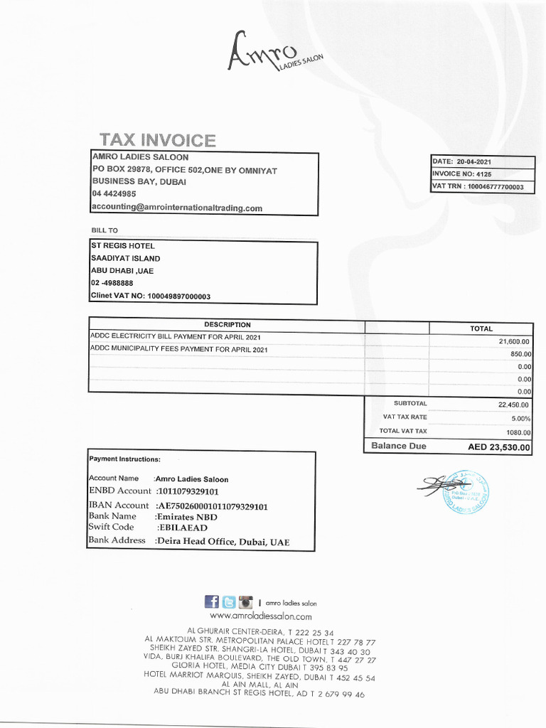 Spa 04-21 Invoice | PDF