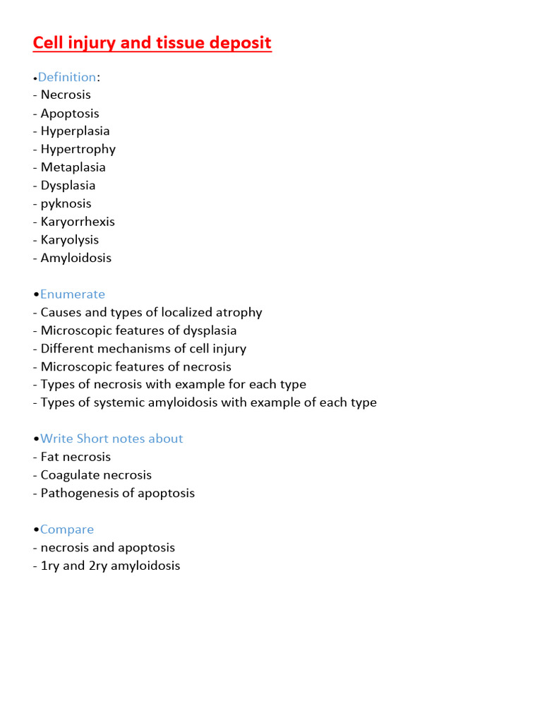 Pathology IMPORTANT Written Questions | PDF | Neoplasms | Cancer