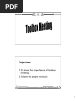 Tool Box Meeting | PDF | Workplace | Safety