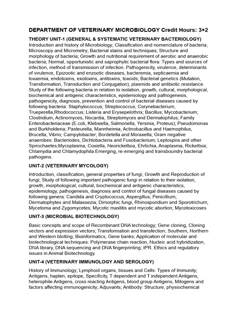 Microbiology Syllabus | PDF | Antigen | Bacteria