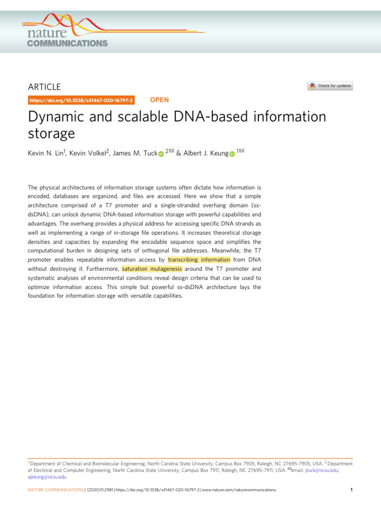 Dynamic and Scalable DNA-based Information | PDF | Primer (Molecular Biology) | Dna