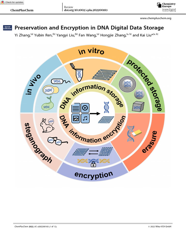 Preservation and Encryption in DNA Digital Data Storage | PDF | Dna ...