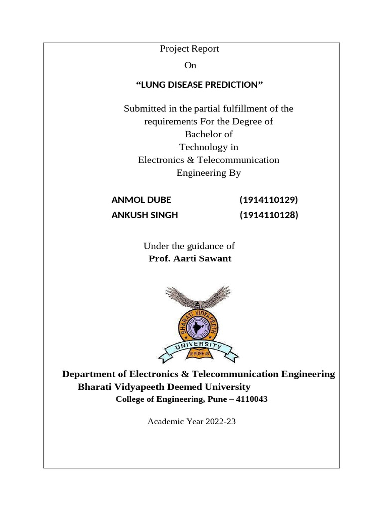 Lung Disease Prediction Project Report | PDF | Machine Learning | Deep ...