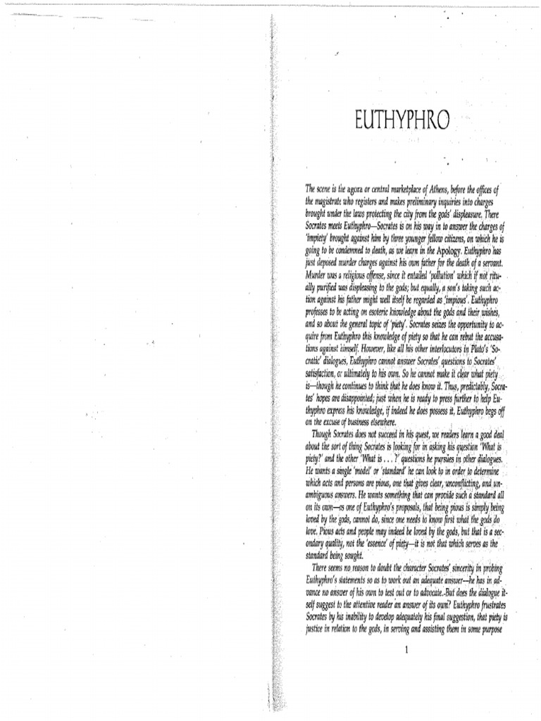 Euthyphro | PDF