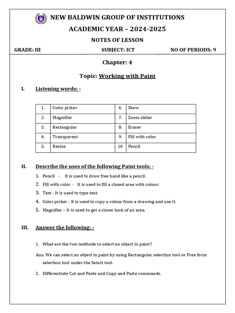 Grade 3 Chapter - 4 Notes | PDF | Drawing | Image Grade 3 Chapter - 4 Notes | PDF | Drawing | Image