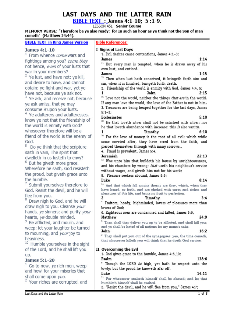 Last Days and Latter Rain Insights | PDF | Prayer | Religious Belief ...