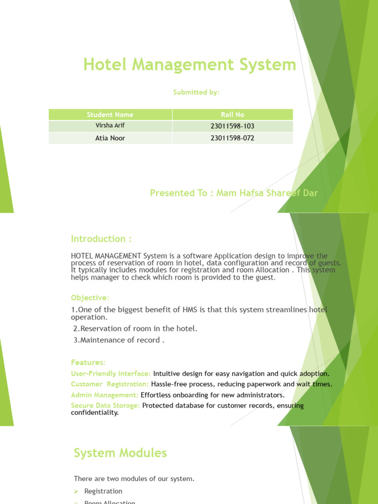 Hotel Management System PDF | PDF | Databases | Interface (Computing)
