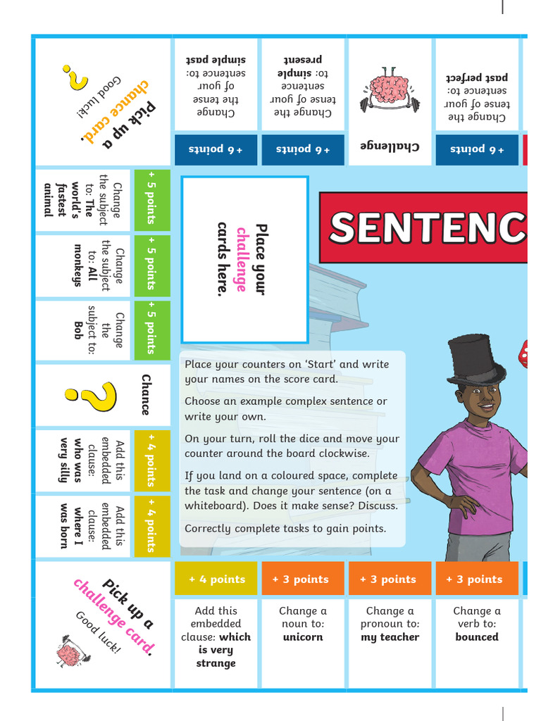 2xa4 Game Board | PDF | Clause | Sentence (Linguistics)