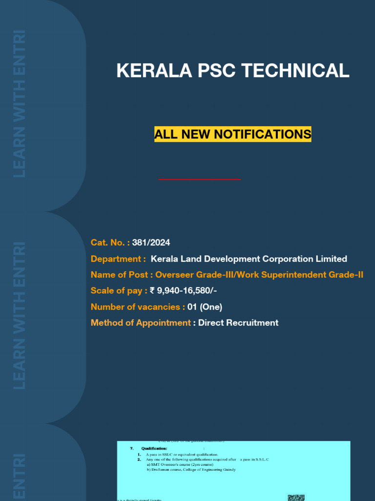 Tech PSC Notification - DEC 2024 | PDF