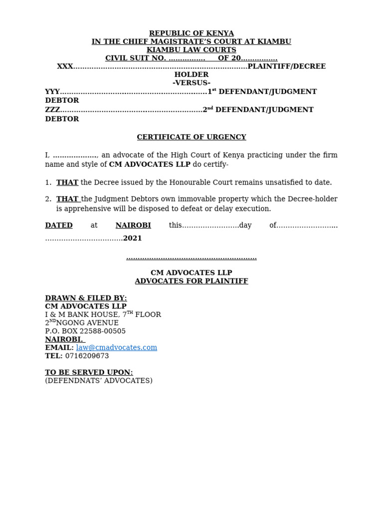 Application For Attachment of Immovable Property Fngfuf | PDF | Justice ...