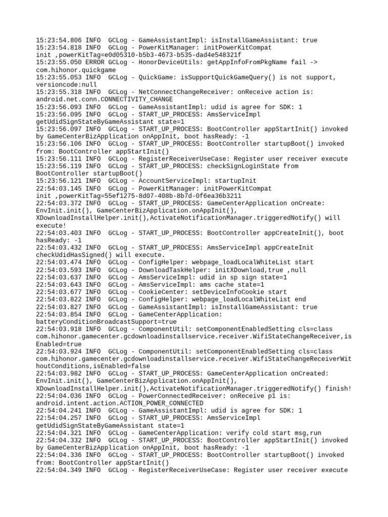 Game Assistant Initialization Log | PDF