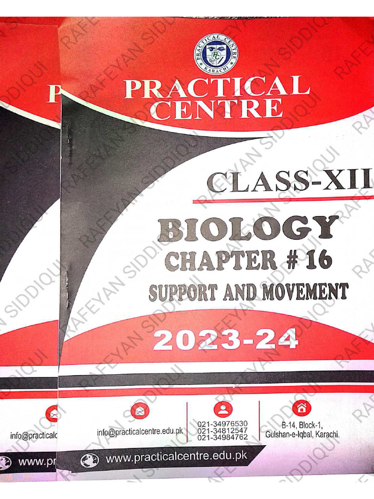 Xii-Biology (PC) Chap#16 Support and Movement Notes by Rafeyan Siddiqui ...