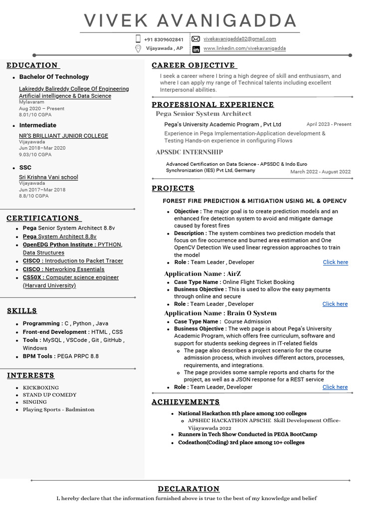 Minimalist White and Grey Professional Resume | PDF | Computing