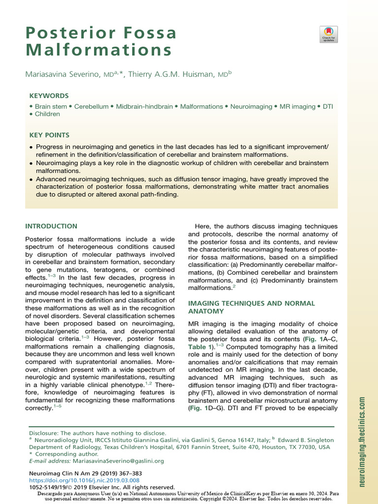 Malformaciones de Fosa Posterior | PDF | Cerebellum | Brain