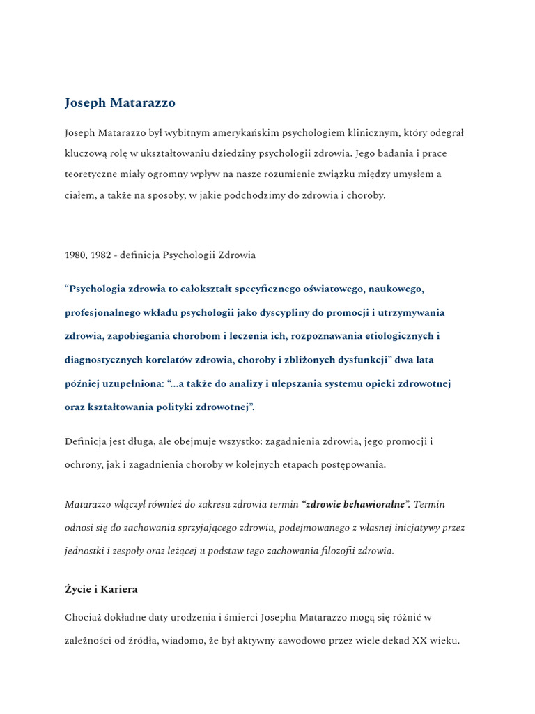 Joseph Matarazzo | PDF