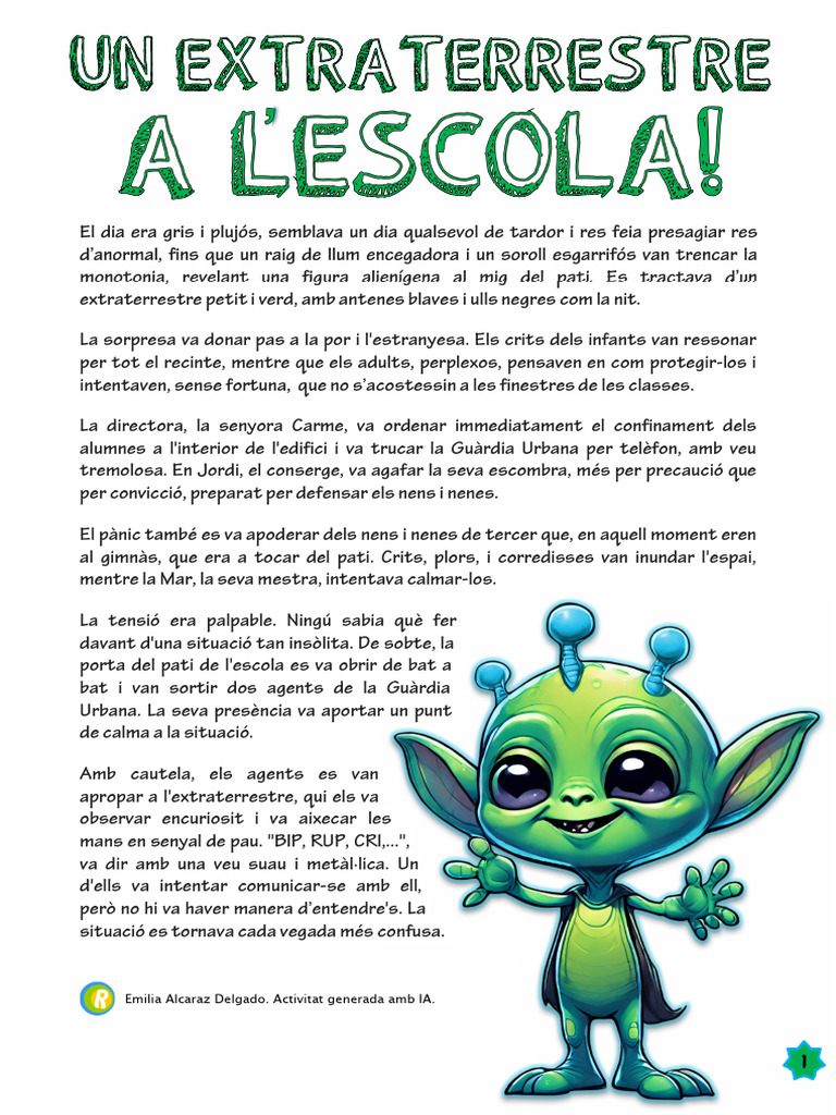 Un Extraterrestre A L'escola | PDF
