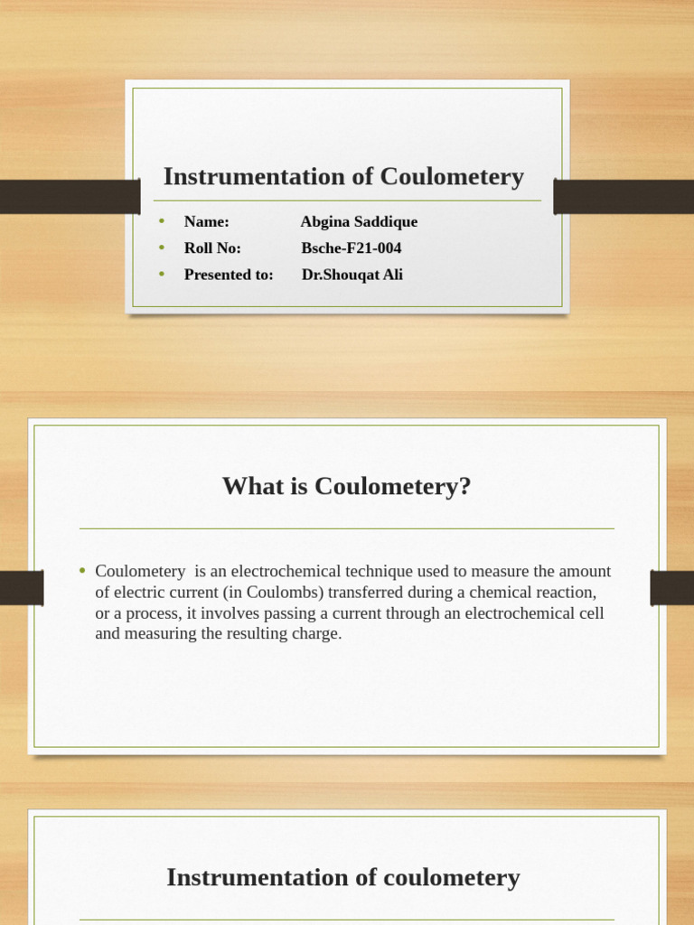 Instrumentation of Coulometery | PDF | Electrochemistry | Electrode
