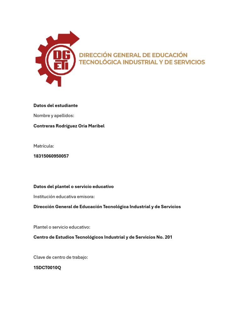 Datos Del Estudiante | PDF