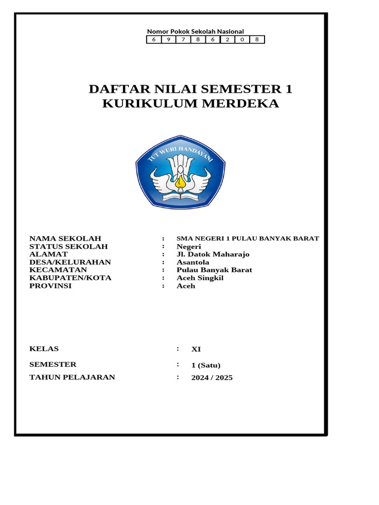 Daftar Nilai Siswa Kumer 2024,2025 | PDF