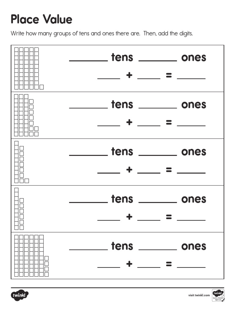 Place Value Ones and Tens Activity Sheet | PDF