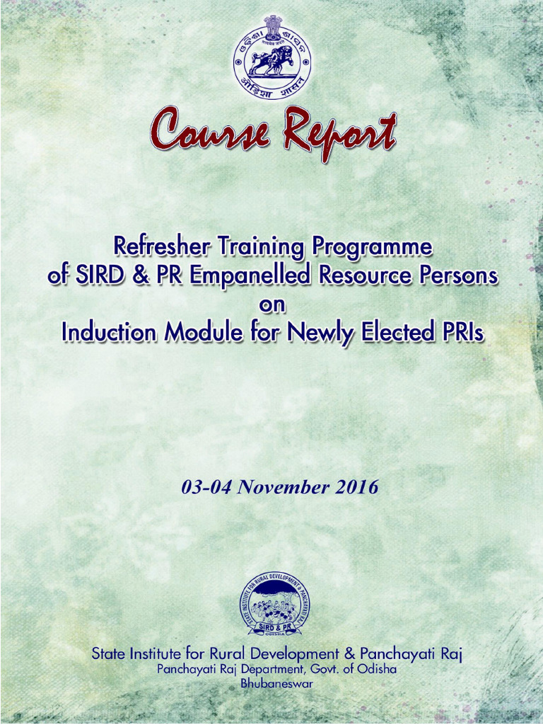 Course Report of Refresher Training Programme For ERPs During 3-4 Nov ...