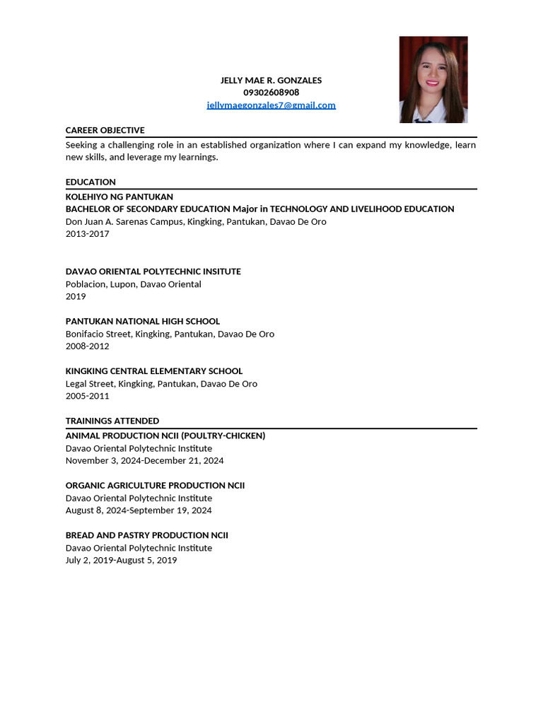 JELLY MAE R. Resume | PDF