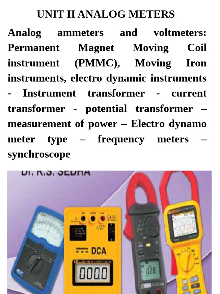 M&i - Unit 2 - Analog Meters | PDF | Inductor | Transformer