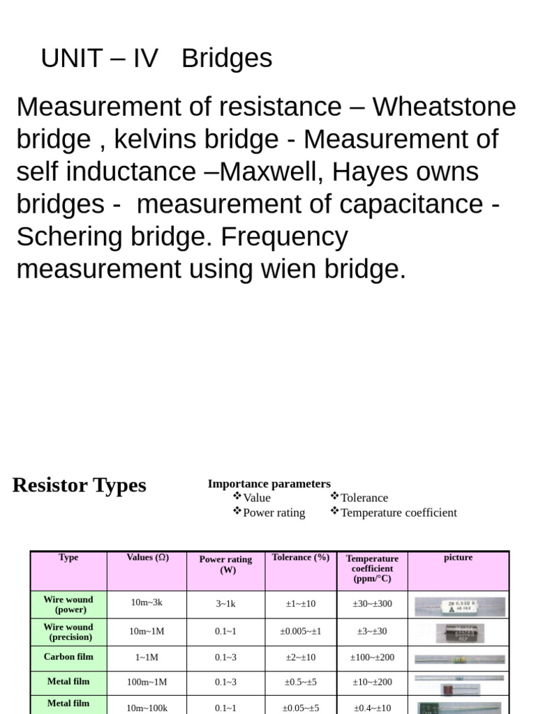 M&i - Unit 4 - Bridges | PDF | Inductor | Capacitor