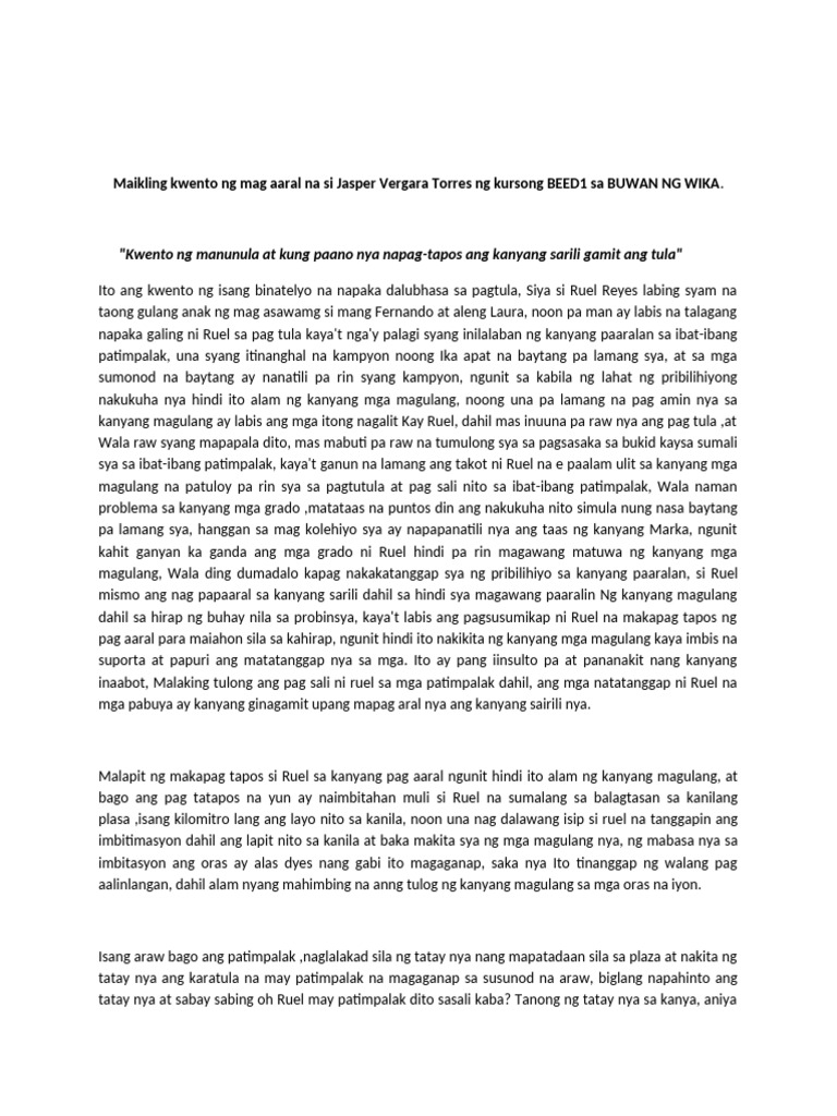 Maikling Kwento | PDF