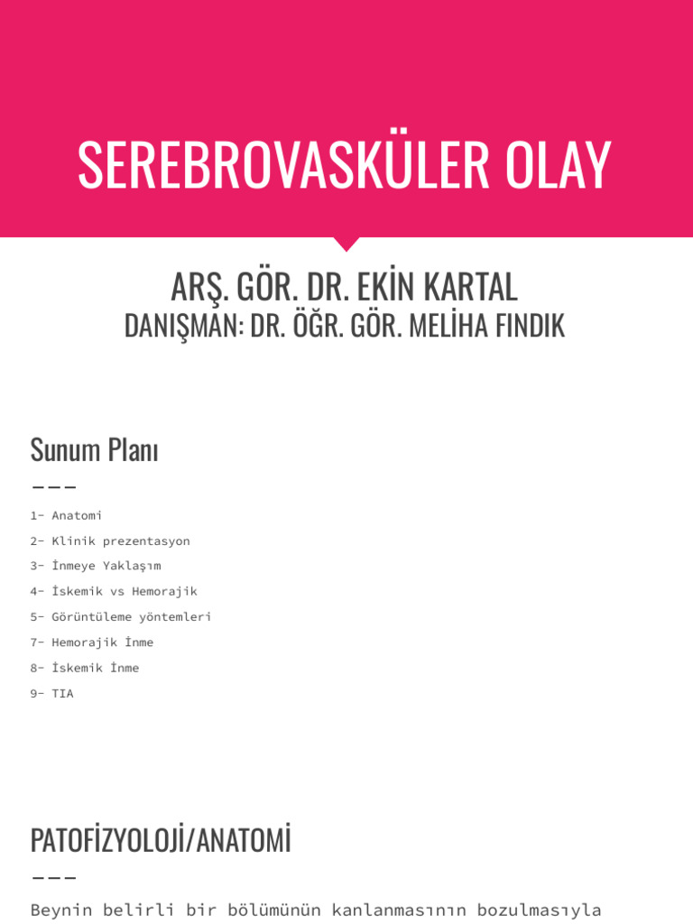 Serebrovasküler Olay | PDF
