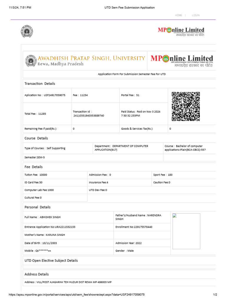 UTD Sem Fee Submission Application | PDF