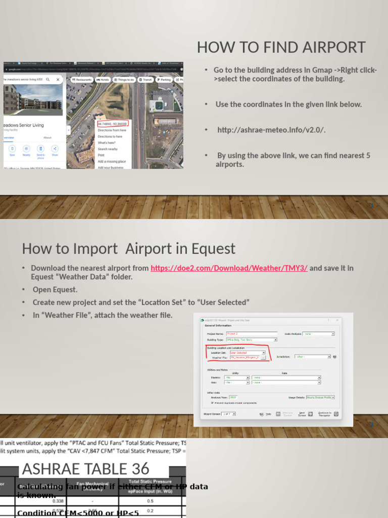 Equest Setup and Airport Data Import Guide | PDF