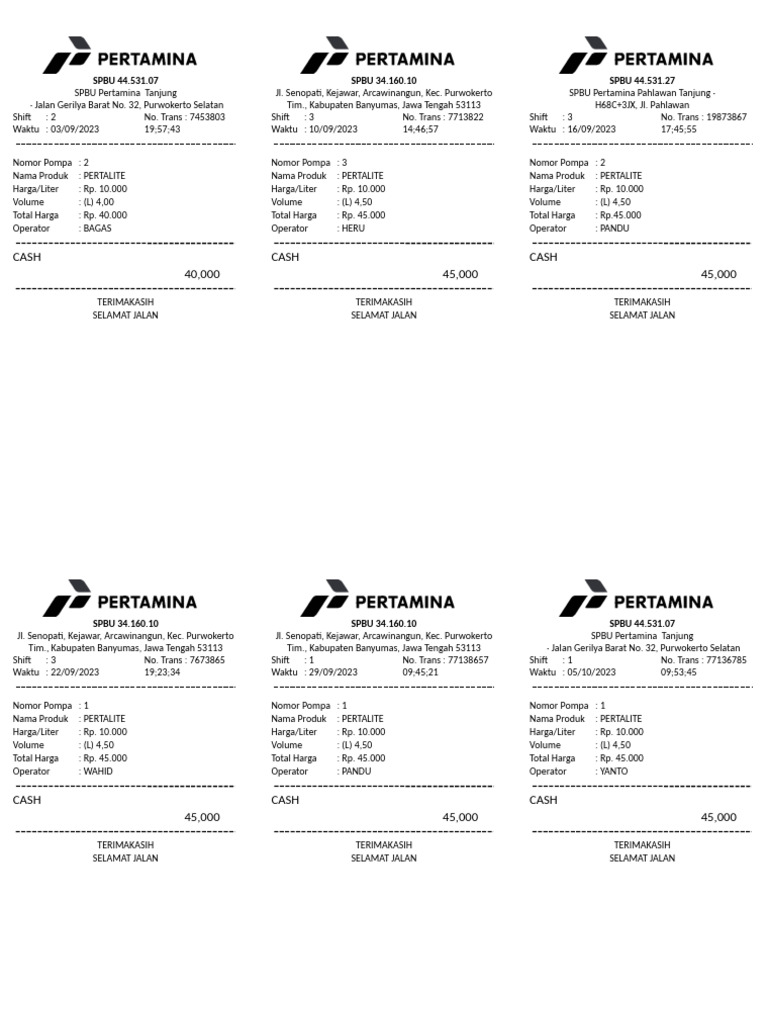 Nota Bensin | PDF